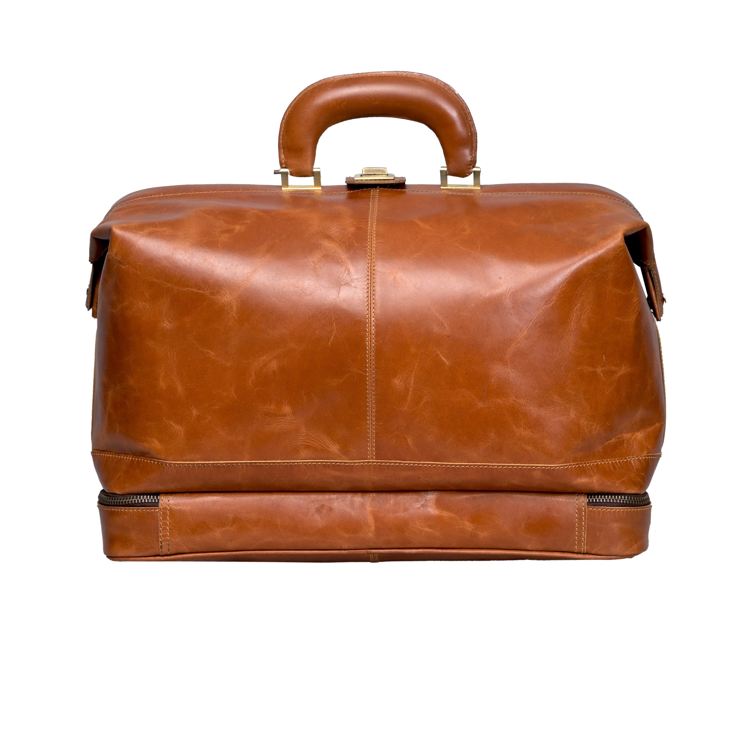 Men's Expandable Leather Doctor Bag Travel Bag with Document Storage ...