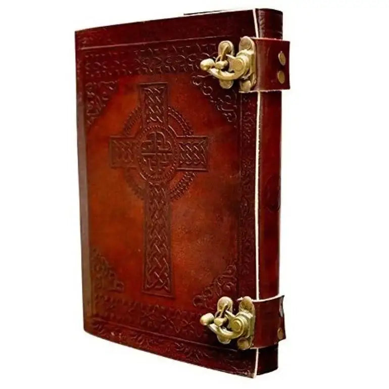 Celtic Cross Leather Journal Notebook - Montexoo – montexoo